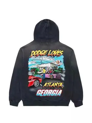 WARREN LOTAS Dodge Srt Loves Atl Logo-print Faded Hoodie - Black