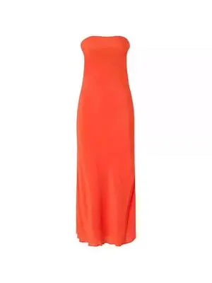 Pinko Strapless Satin-finish Maxi Dress - Orange