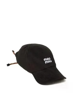 Miu Miu Embroidered Baseball Cap - Black
