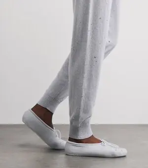 WILLIAM SHARP Embellished Cashmere Dolly Slippers