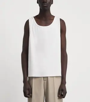 Séfr Cyril Stretch-cotton Ribbed Tank Top - White