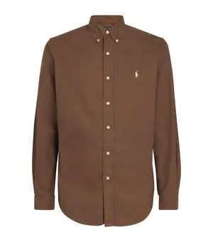 Polo Ralph Lauren Cotton Garment-dyed Oxford Shirt Brown