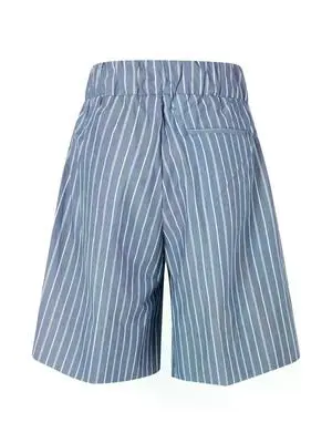 MYTHS Pinstripe Elasticated Waist Mini Shorts - Blue