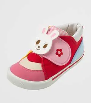 MIKI HOUSE Cotton-blend Bunny Appliqué Sneakers