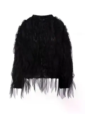 PAULINE DUJANCOURT Tulle Panel Jacket - Black