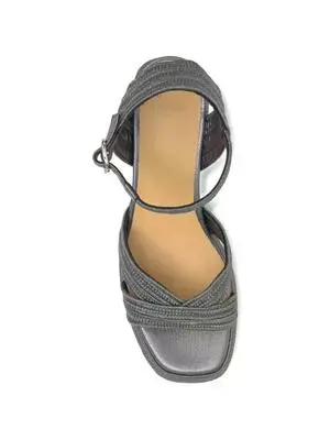 CastaÑer Metallic Braided Platform Sandals