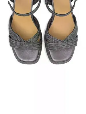 CastaÑer Metallic Braided Platform Sandals