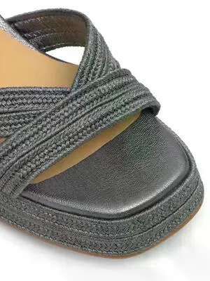 CastaÑer Metallic Braided Platform Sandals