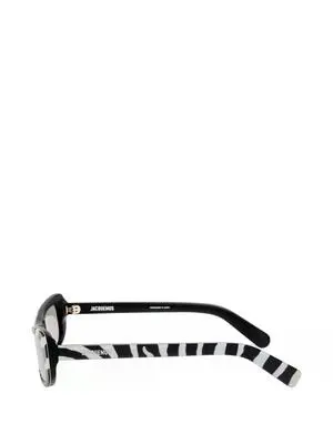 Jacquemus Zebra Print Cat Eye Sunglasses - Black