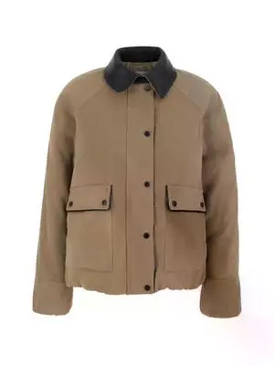 Brunello Cucinelli Leather-trimmed Panel Jacket - Neutrals