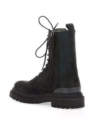 Brunello Cucinelli Lace-up Monili-embellished Boots
