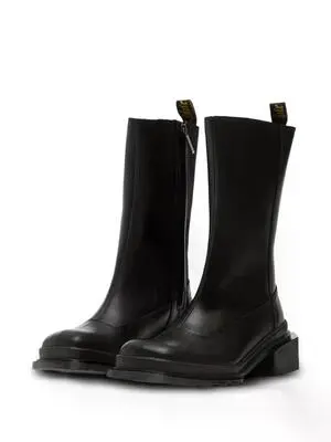 Dr. Martens Leather Square Toe Zip Up Boots
