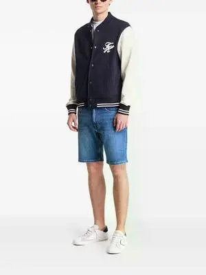 Tommy Hilfiger Logo-embroidered Colour-block Bomber Jacket