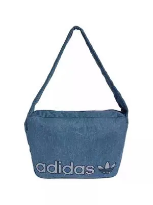 Adidas Shopper Washed Effect Logo-print Shoulder Bag - Blue