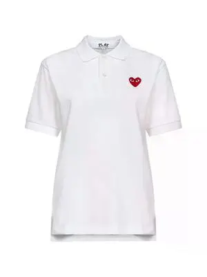 Play Comme Des Garcon Embroidered Heart Polo Shirt