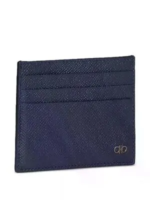 FERRAGAMO Gancini Leather Card Holder - Blue