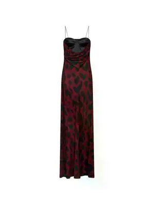 Alex Perry Animalier Print Draped Maxi Dress - Black