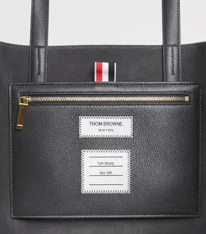 Thom Browne Leather Cabas Tote Bag