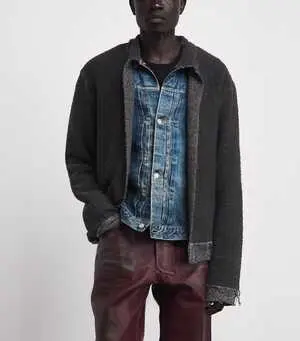424 Cotton-blend Distressed Cardigan