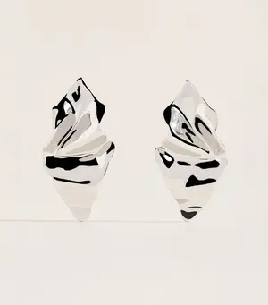 Alexis Bittar Small Crumpled Drop Earrings - Silver