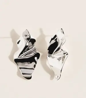 Alexis Bittar Small Sculptural Earrings - Silver