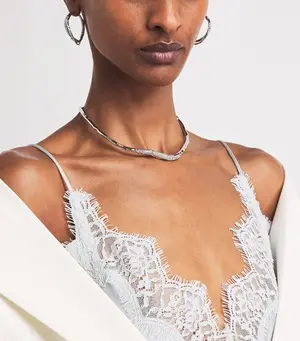 Alexis Bittar Small Solanales Crystal Twist Hoop Earrings