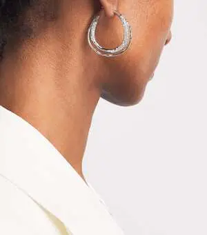 Alexis Bittar Small Solanales Crystal Twist Hoop Earrings