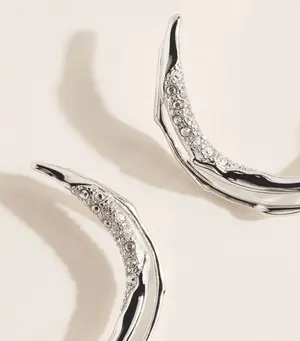 Alexis Bittar Small Solanales Crystal Twist Hoop Earrings