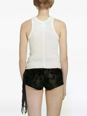 DAISY Embroidered Ribbed-knit Tank Top
