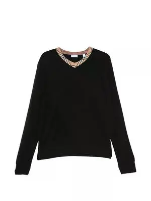 Burberry Check-trim V-neck Sweater
