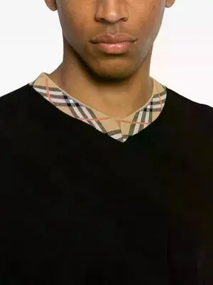 Burberry Check-trim V-neck Sweater