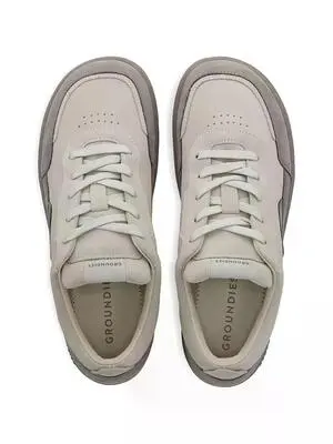 GROUNDS Panelled Suede Lace-up Sneakers