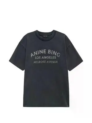ANINE BING Melrose Stencil-print Cotton T-shirt