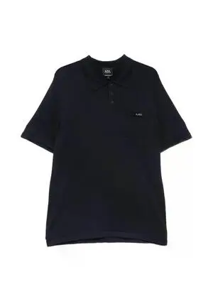 A.p.c. Gide Logo-embroidered Chest-pocket Polo Shirt - Blue
