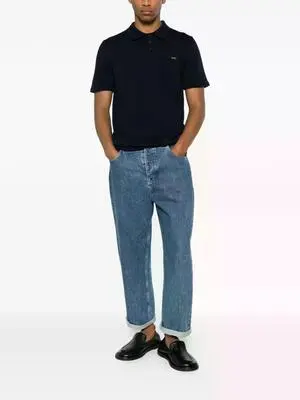 A.p.c. Gide Logo-embroidered Chest-pocket Polo Shirt - Blue