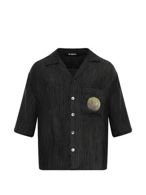 MISBHV Smile Crinkled-finish Shirt - Black