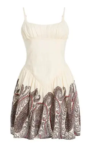 BOTEH Cassia Gathered Linen Mini Dress - Multi