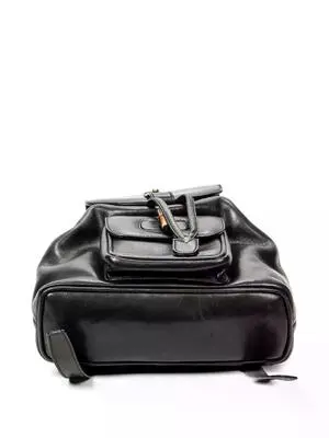 Gucci Mini Bamboo Leather Backpack - Black