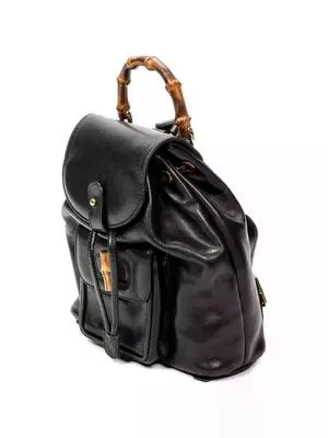 Gucci Mini Bamboo Leather Backpack - Black