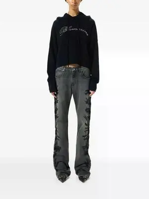 Blumarine Zebra Embroidered Jeans - Black