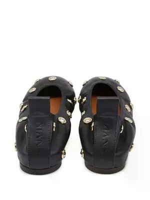 LANVIN Leather Studded Ballet Flats