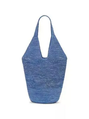 ANINE BING Leah Raffia Tote Bag - Blue