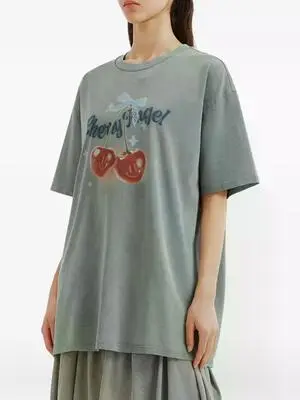 B+AB Cherry Print Bow Detail T-shirt