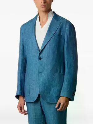 Brooks Brothers Herringbone-weave Single-breasted Blazer - Blue