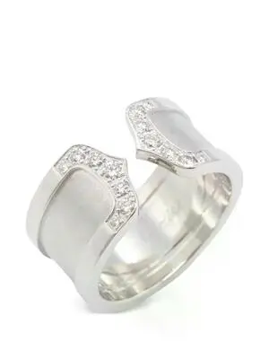 Cartier 18k White Gold Diamond Pavé C2 Ring
