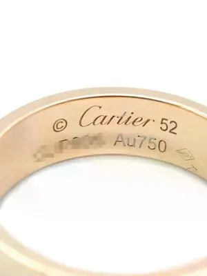 Cartier 18k Rose Gold Engraved Motif Band Ring