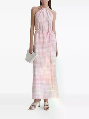 Scanlan Theodore Gingham Check Halterneck Maxi Dress