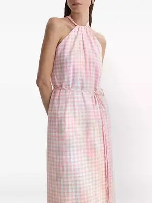 Scanlan Theodore Gingham Check Halterneck Maxi Dress