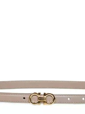 FERRAGAMO Gancini Buckle Leather Belt - Neutrals