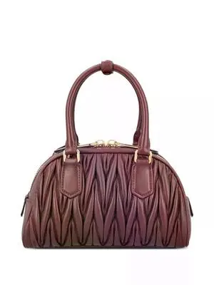 Miu Miu Matelassé Leather Shoulder Bag - Brown